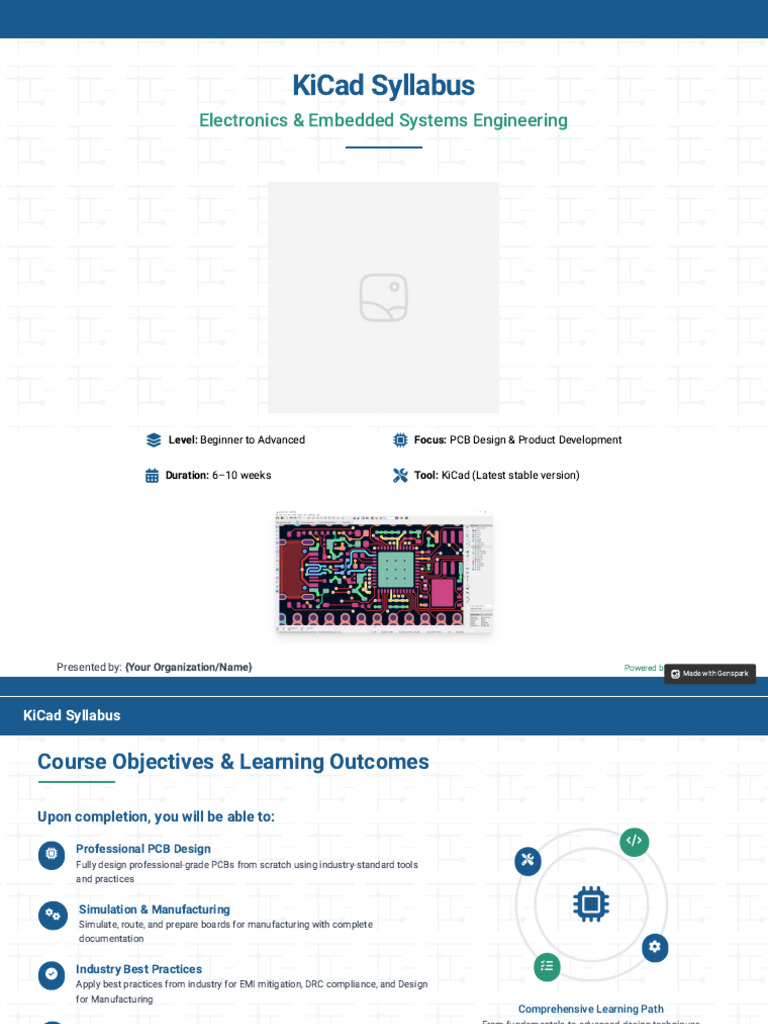 Kicad Syllabus Presentation 20250803015205 | PDF | Printed Circuit Board | Computer Engineering