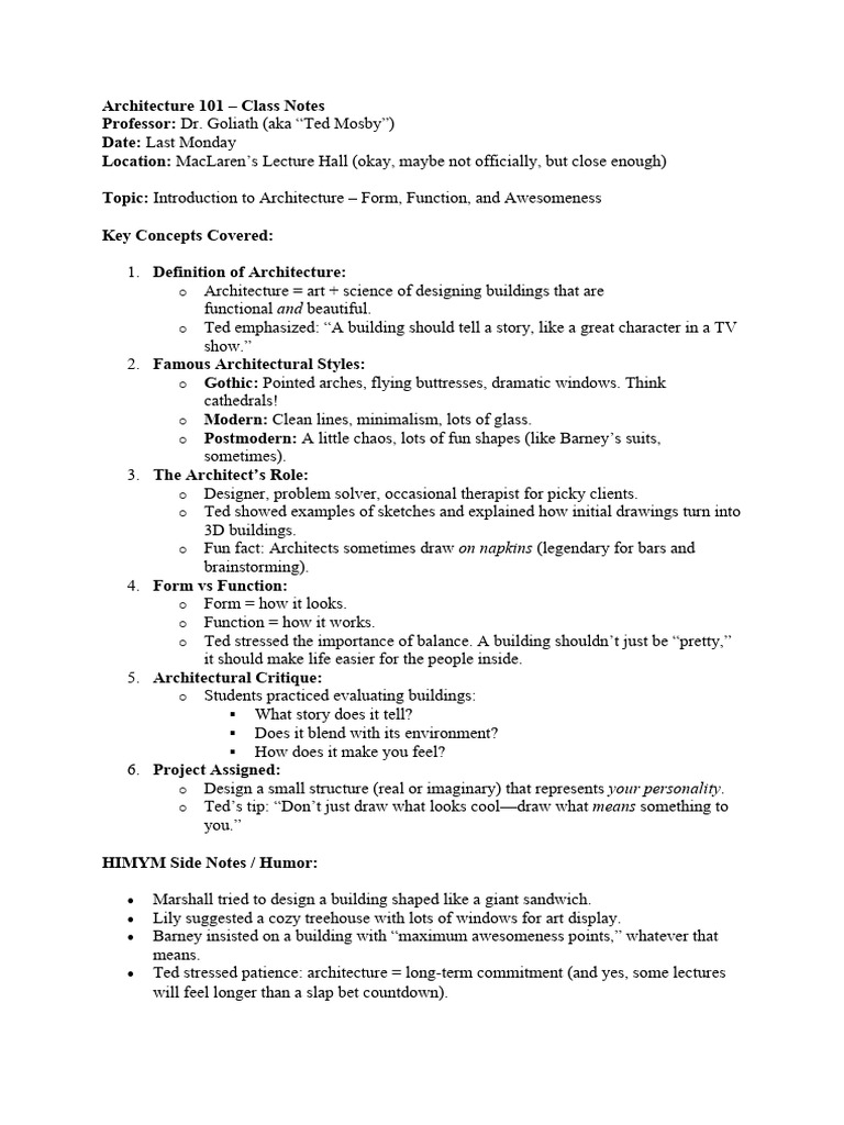 Introduction to Architecture Notes | PDF