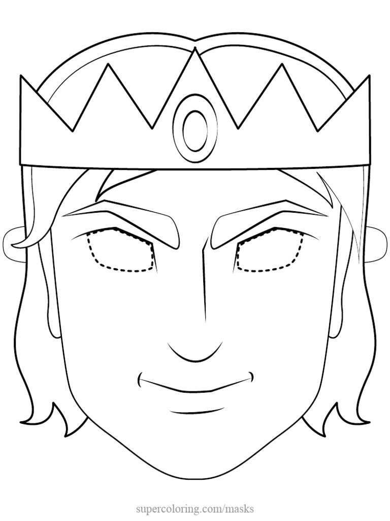 Prince Mask Outline Coloring Page | PDF
