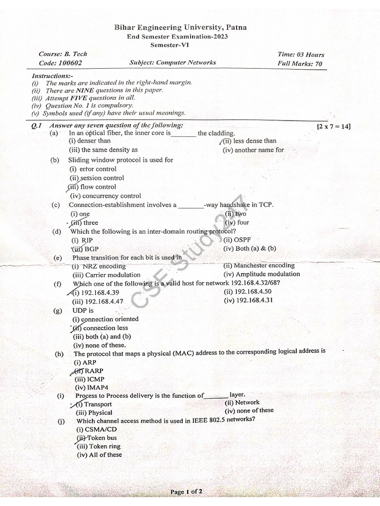 BEU Six Questiuon by CSE Study247 | PDF