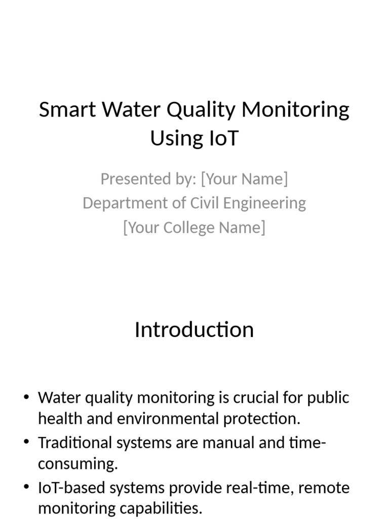 IoT-Enabled Smart Water Monitoring System | PDF