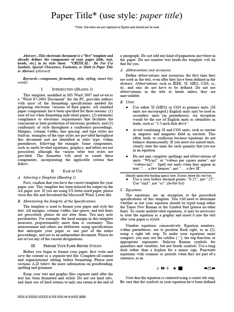 Formatting Guide for Conference Papers | PDF | Bracket | International ...