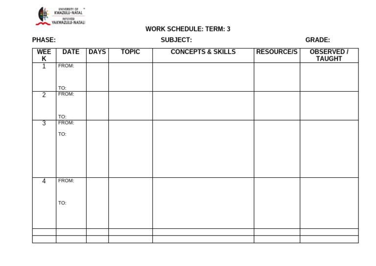 Work Schedule Template 2023 Weekly Planning | PDF
