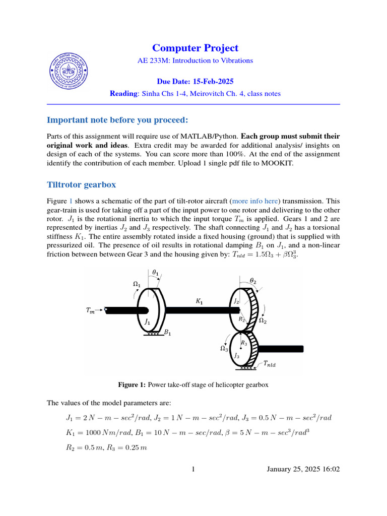 CP Ae233m 2025 Matlab Project | PDF | Mechanics | Mechanical Engineering