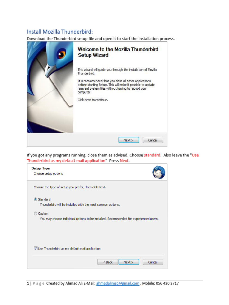 Installing and Setting Up Thunderbird | PDF