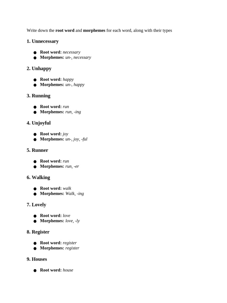 Root Words & Morphemes | PDF