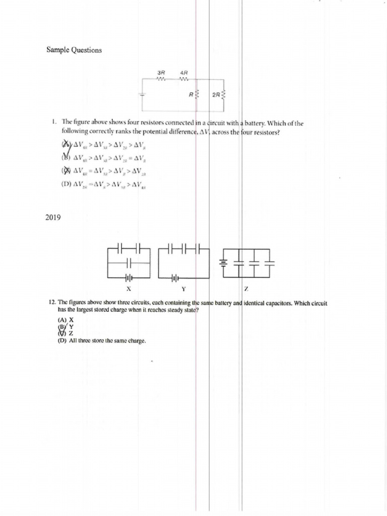 AP Physics 2 Circuits Packet Practice Questions | PDF