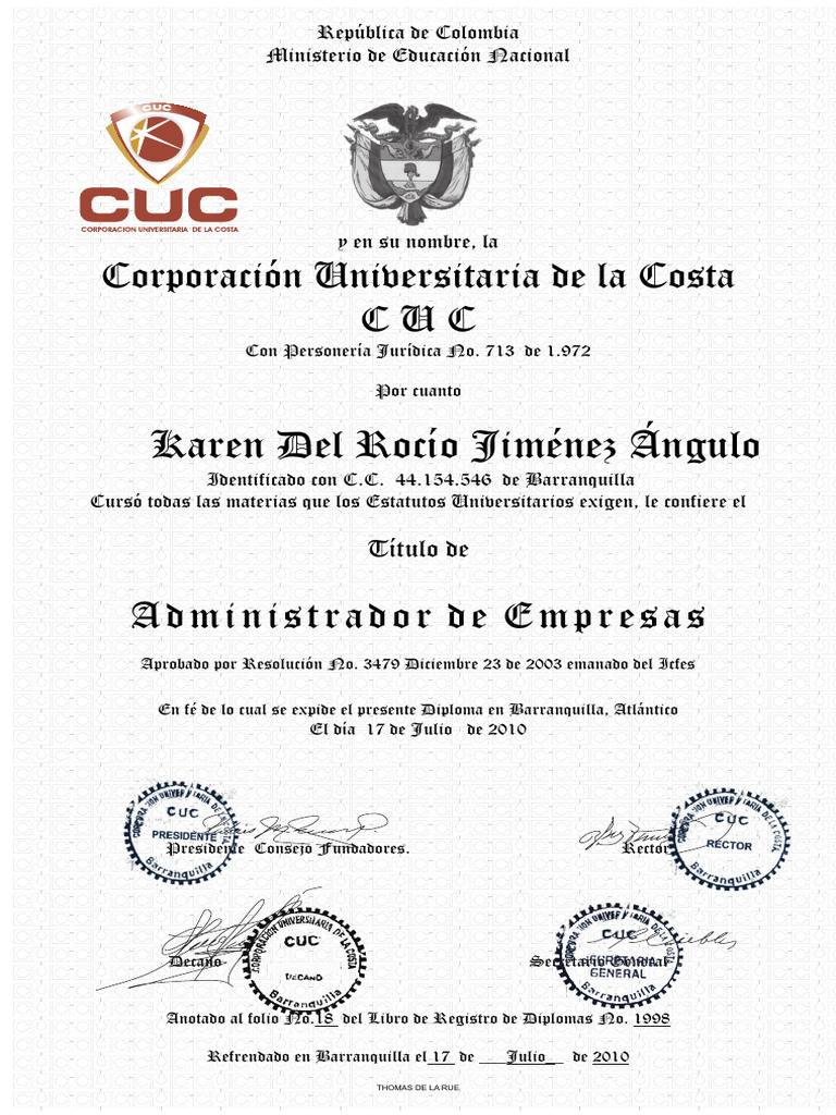 Diploma Cuc DD CDR | PDF
