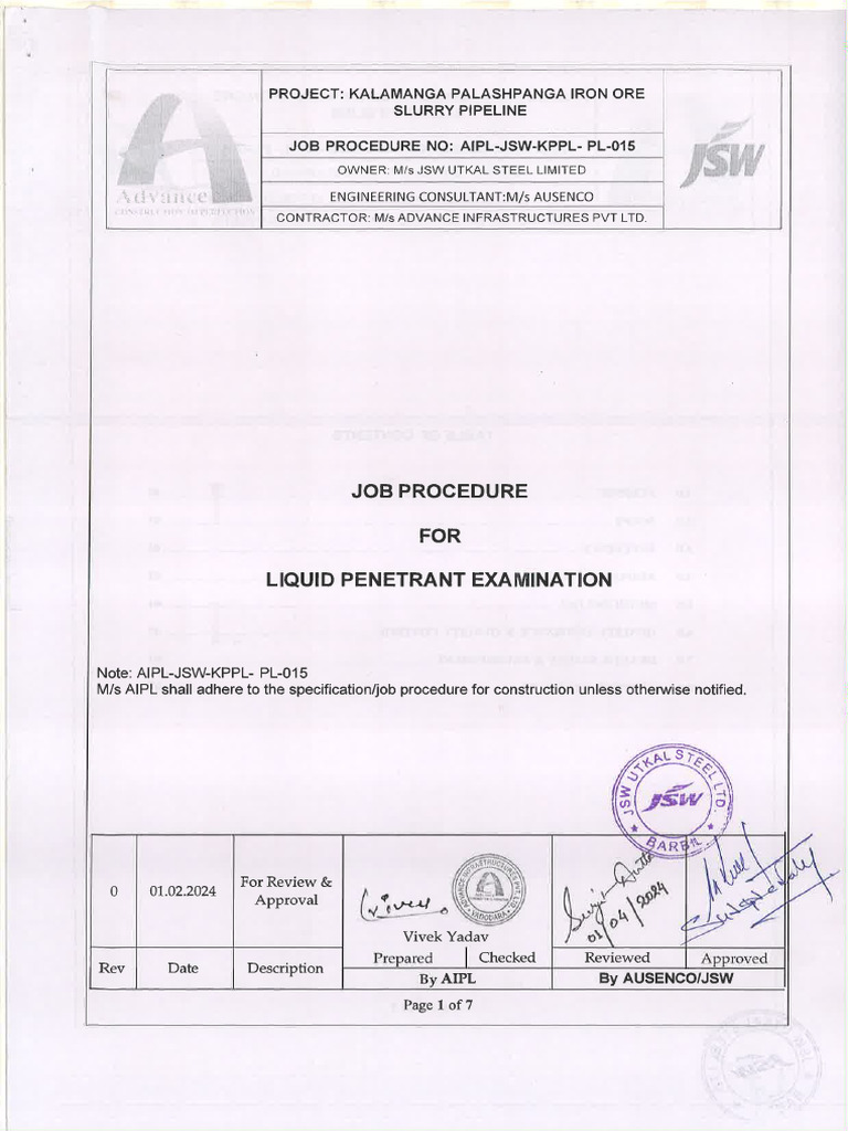 Job Procedure For LPT | PDF