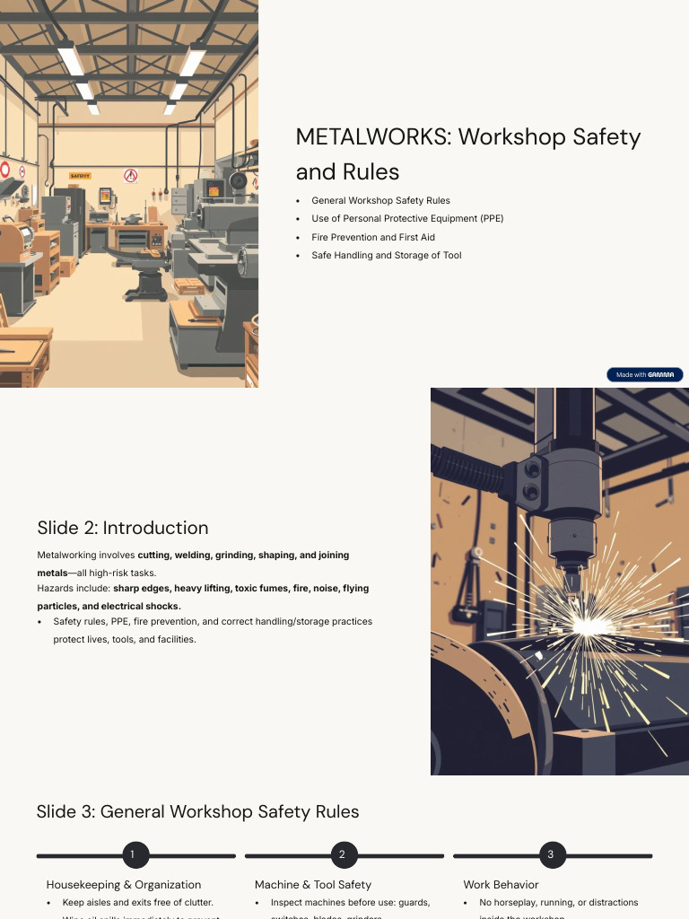 METALWORKS - Workshop Safety and Rules | PDF | Welding | Construction