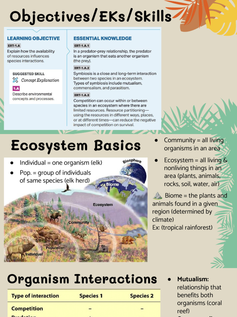 Unit 1 APES Notes Slides | PDF | Food Web | Water Cycle