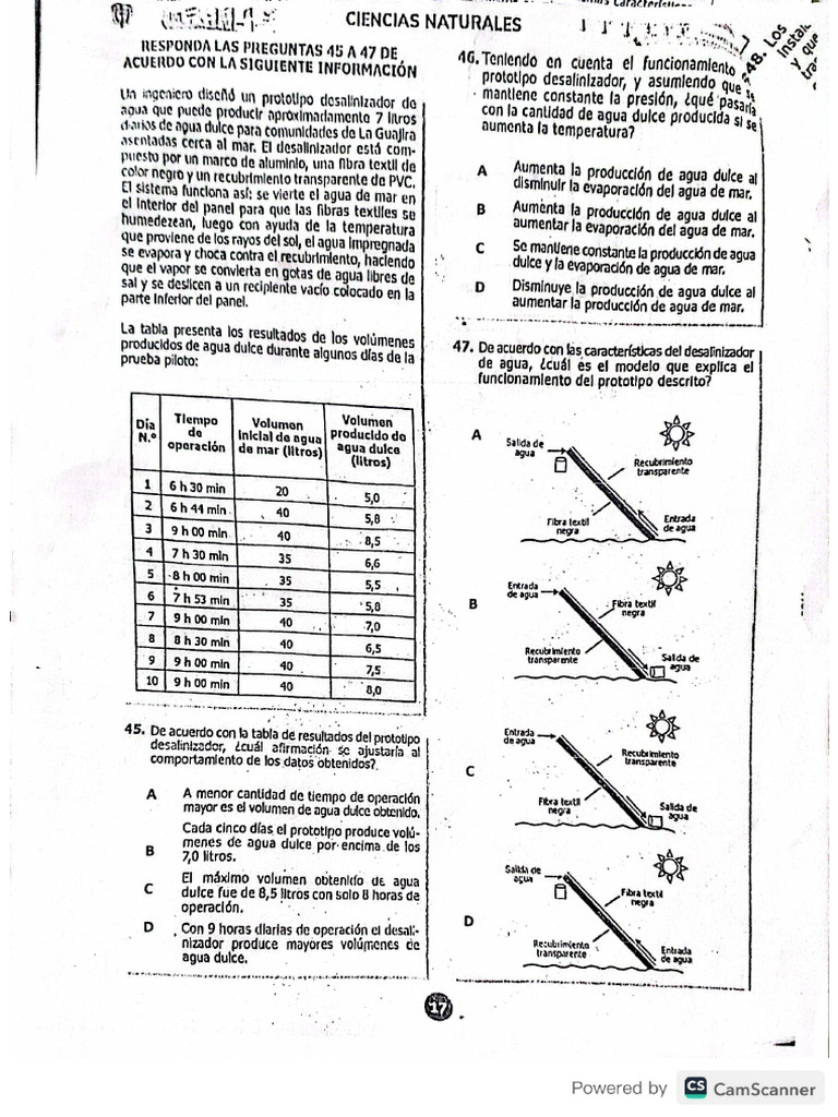 Prueba de Estado Ciencias Naturales | PDF