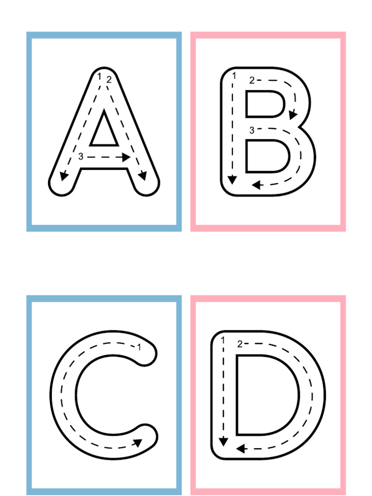 Simple Blue-Pink Alphabet Uppercase Letter Flashcard | PDF