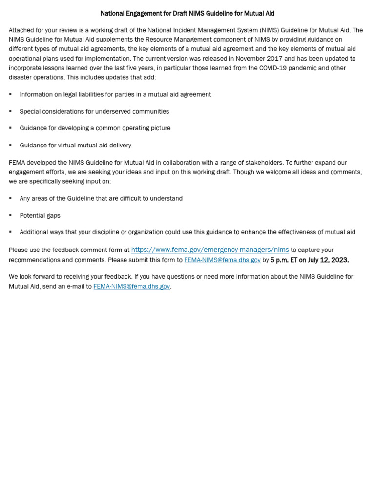 Fema - Nims Guideline Mutual Aid | PDF | Emergency Management | Civil ...