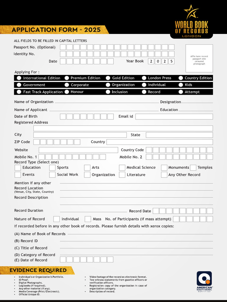 WBR Application Form 2025 | PDF