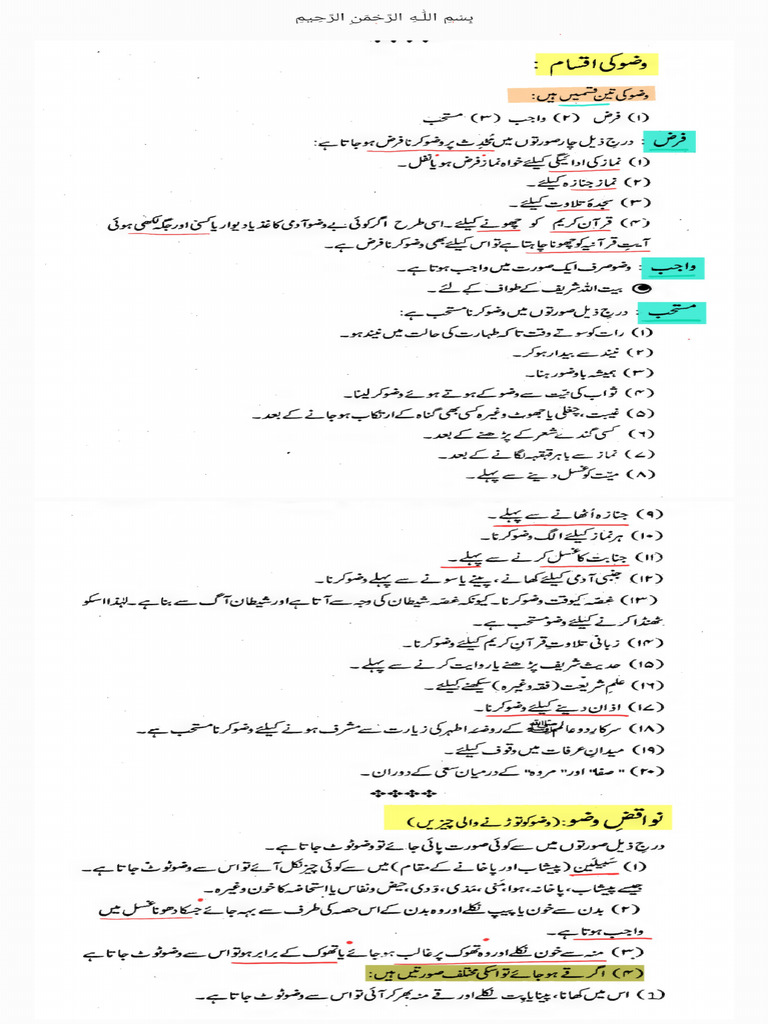 Lect 05 وضو كی اقسام - 241011 - 021659 | PDF