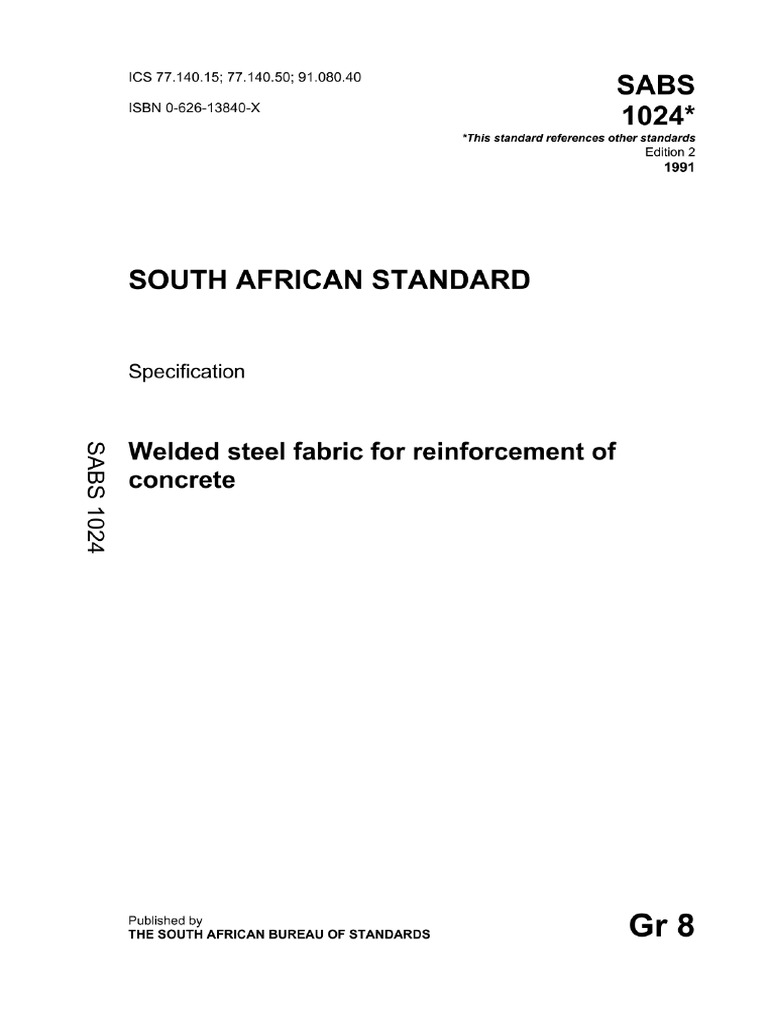 南非标准SABS 1024 South African Standard | PDF