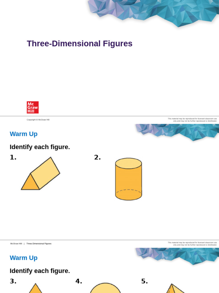 Identifying Three-Dimensional Figures | PDF | Linear Programming | Euclid