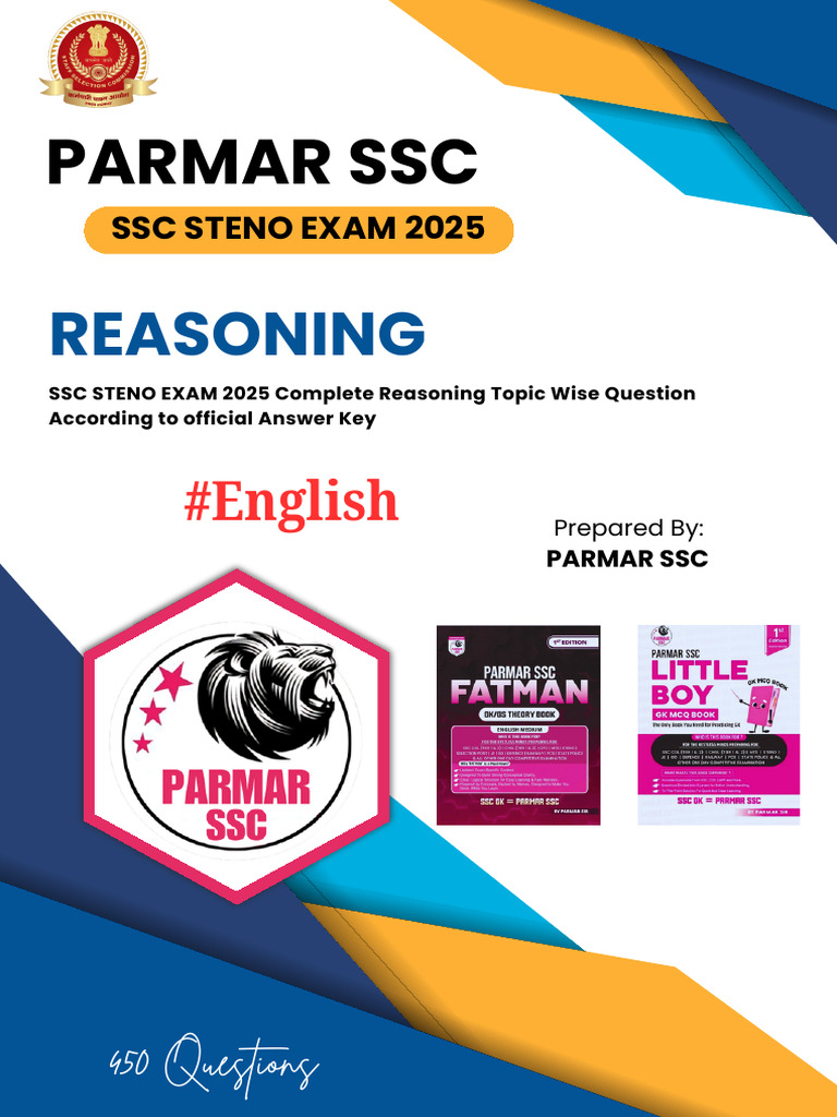 SSC Steno Exam 2025: Reasoning Questions | PDF | Semantics