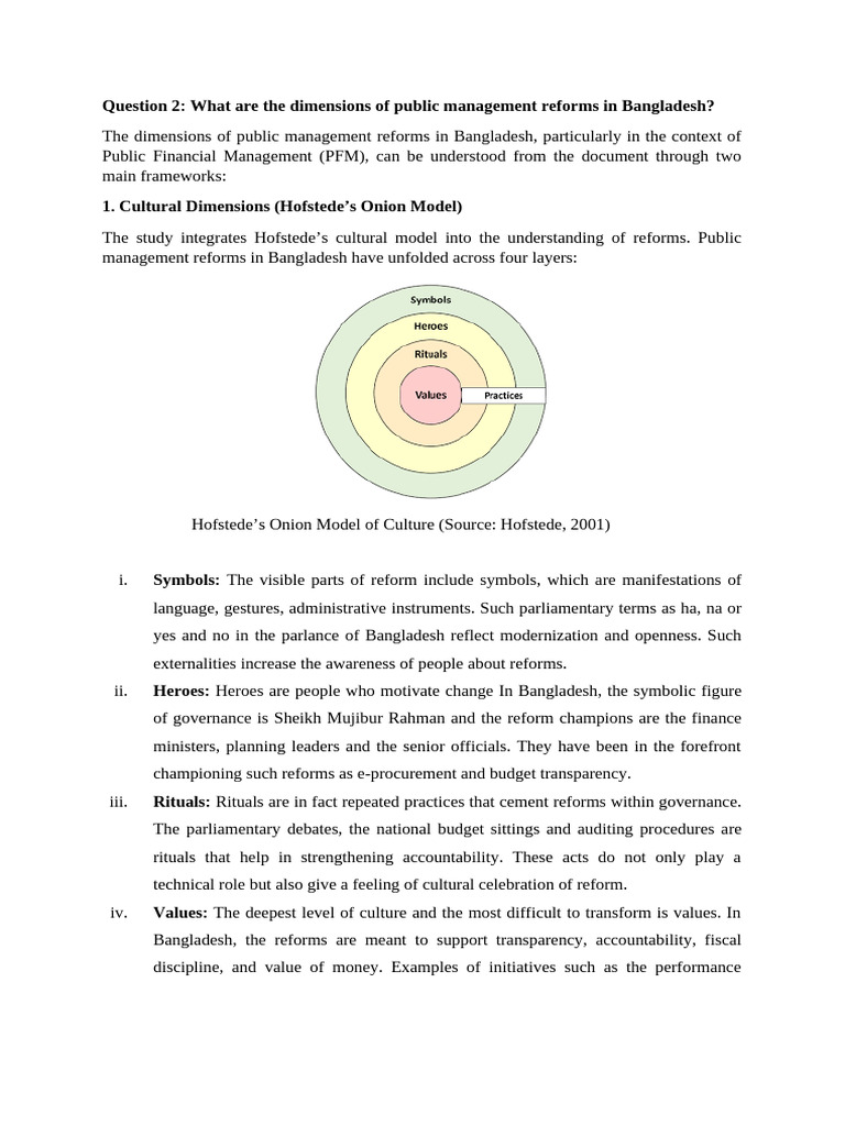 The Dimensions of Public Management Reforms in Bangladesh | PDF ...