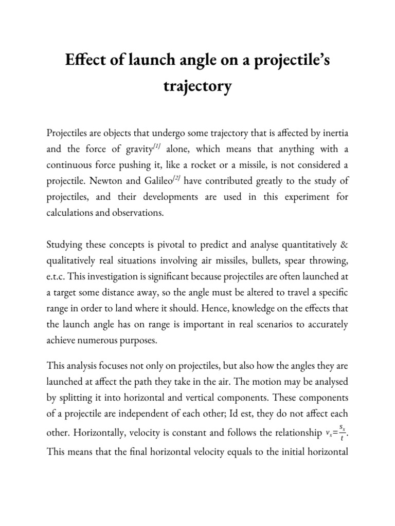 Launch Angle Effects on Projectile Range | PDF | Physical Quantities ...