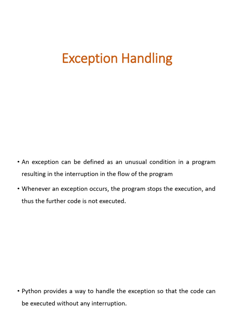 Unit 1 - Exception Handling | PDF