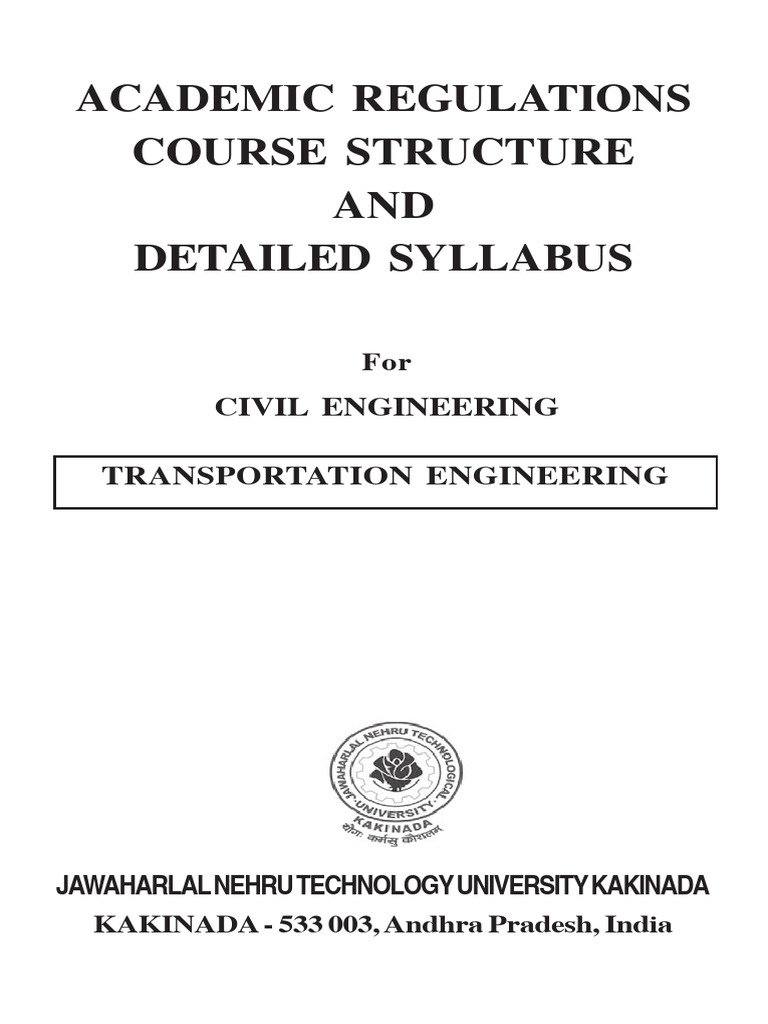 M.Tech Transportation Engineering Syllabus | PDF | Thesis | Traffic