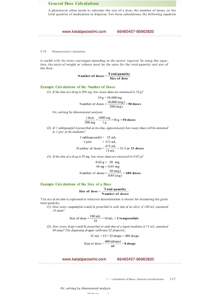 Dosage Calculation | PDF