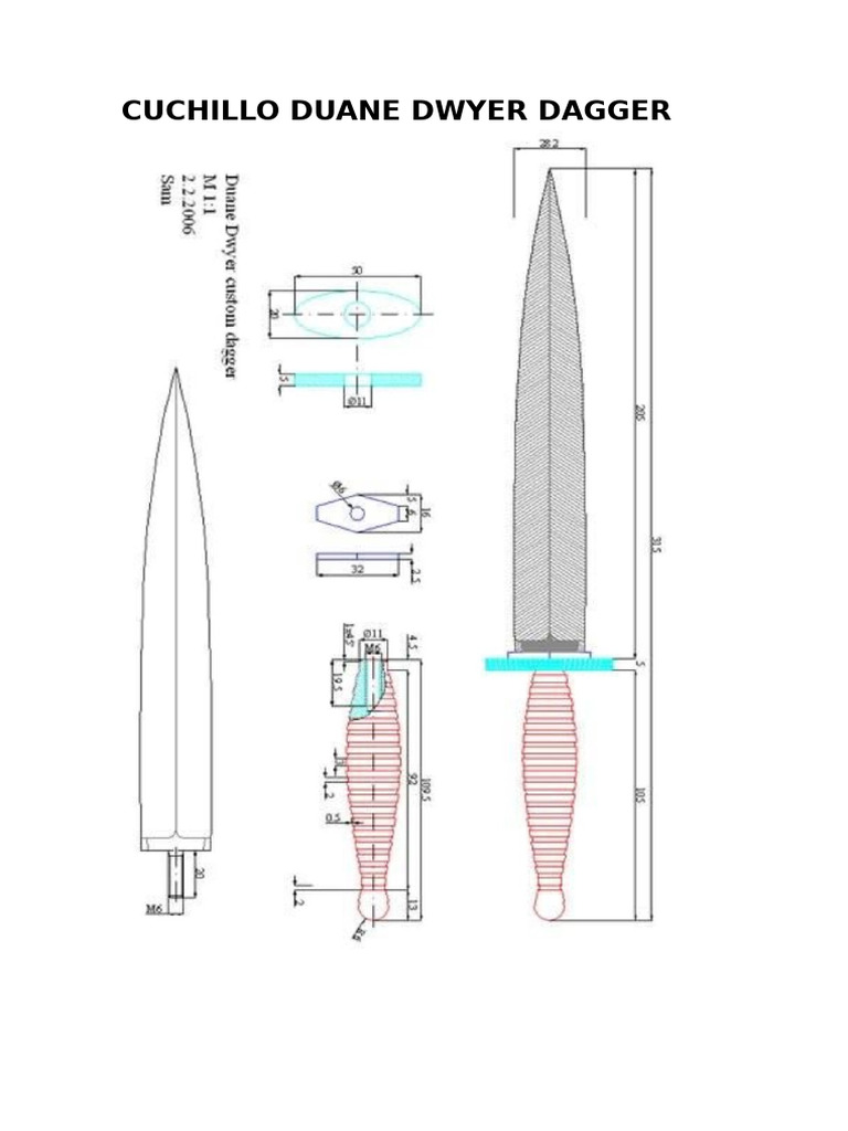 Plano Cuchillo Duane Dwyer Dagger | PDF