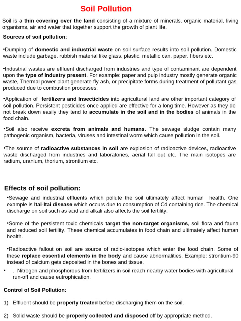 Soil and Solid Waste Pollution Overview | PDF | Waste | Radioactive Decay
