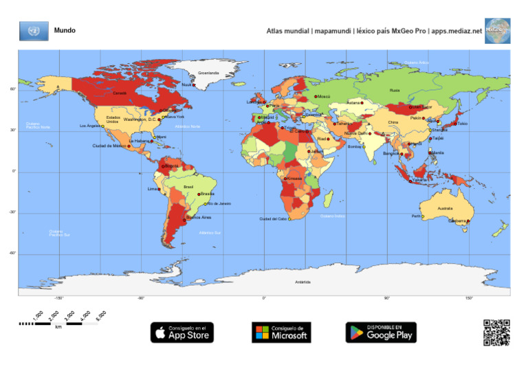 Mapa Mundial Interactivo y Léxico Países | PDF | Cartografía