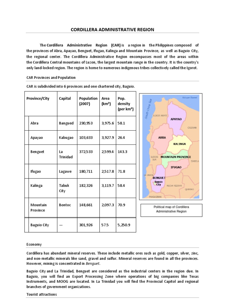 Cordillera Administrative Region | PDF | Nature
