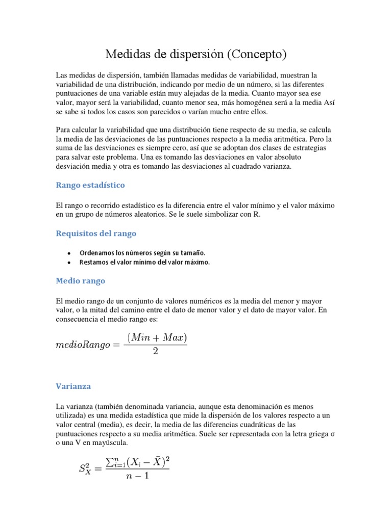 Medidas de Dispersi N - Concepto-Word Piero Jorge Farje | PDF ...