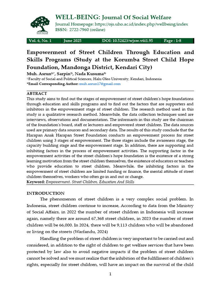 Empowering Street Children through Education | PDF | Empowerment | Teachers