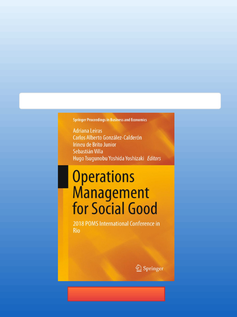 Operations Management for Social Good: 2018 POMS International ...