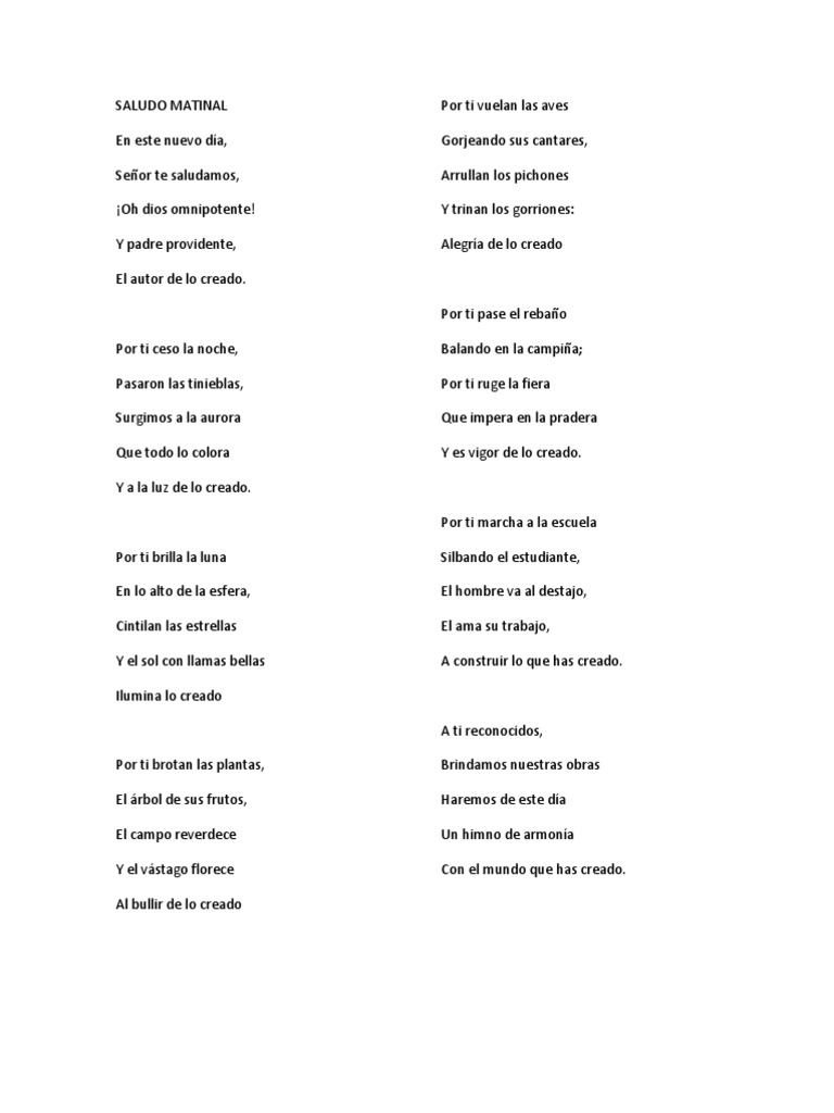 Saludo Matinal | PDF | Sacerdote | Oración