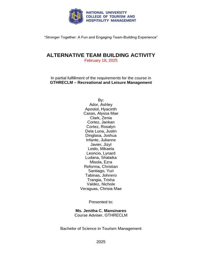 Engaging Team-Building Activities Guide | PDF | Team Building | Psychology