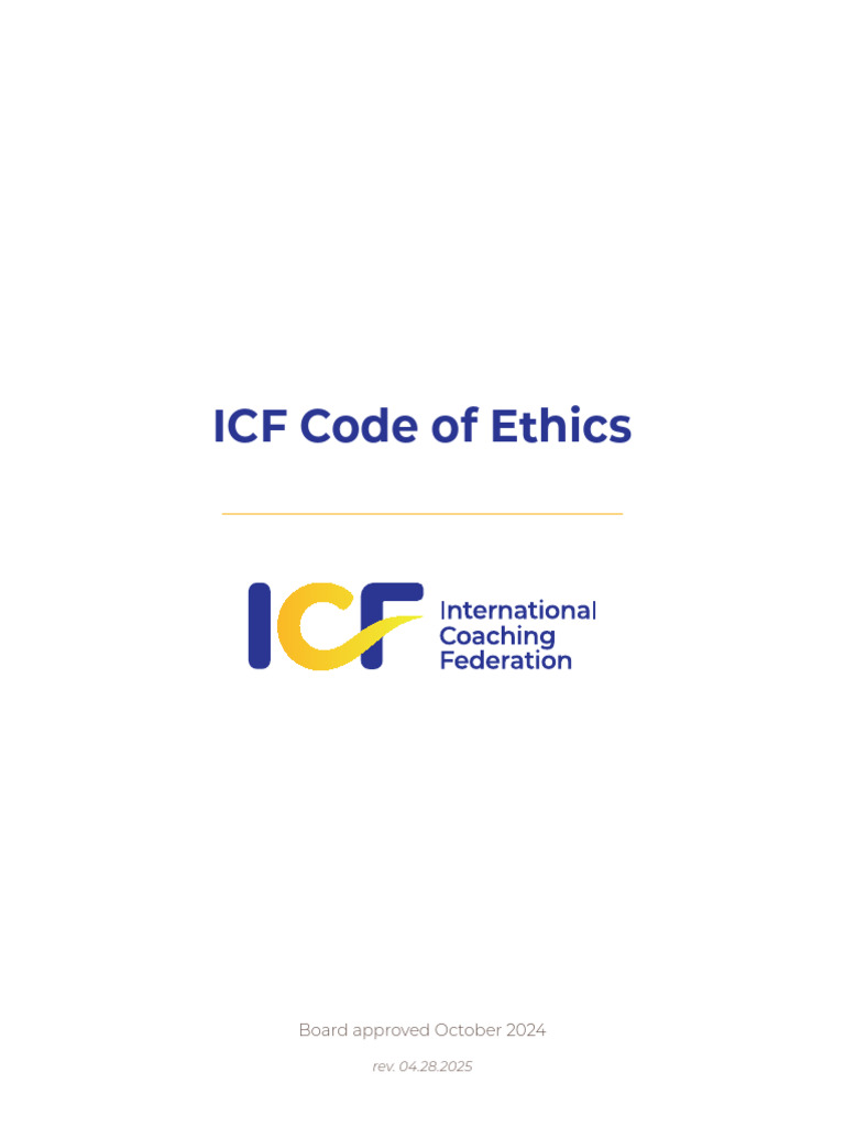ICF Code of Ethics 2025 Overview | PDF | Conflict Of Interest ...