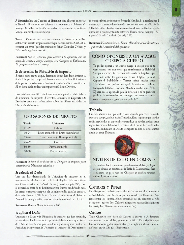 Reglas de Combate en Warhammer RPG | PDF