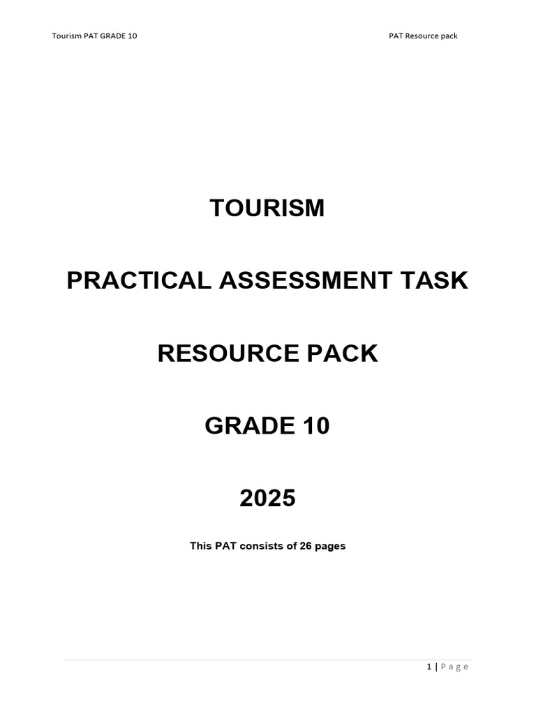 Grade 10 Tourism PAT Resource Pack 2025 | PDF | Car Rental | Zulu Kingdom