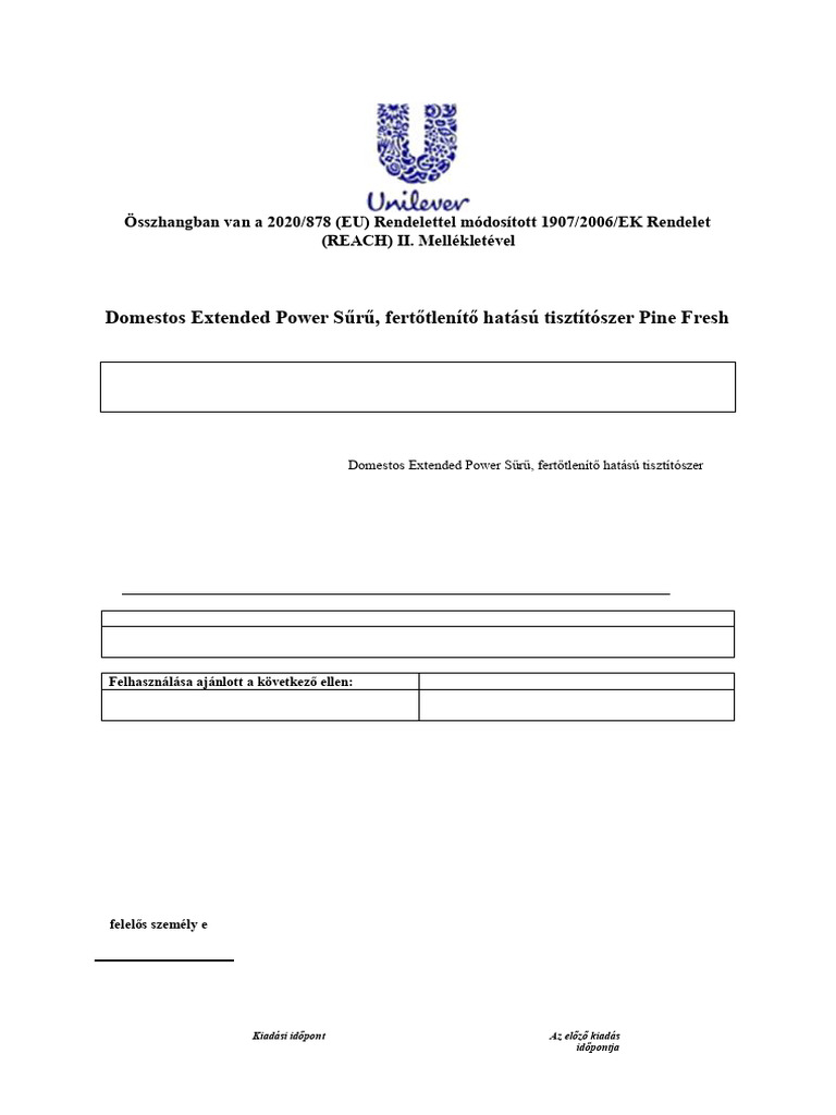 Domestos Extended Power S R Fert Tlen T Hat S Tiszt T Szer Pine Fresh | PDF