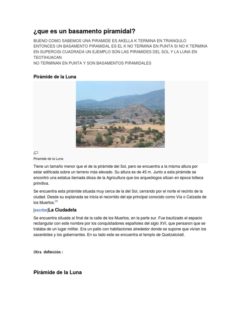 Que Es Un Basamento Piramidal