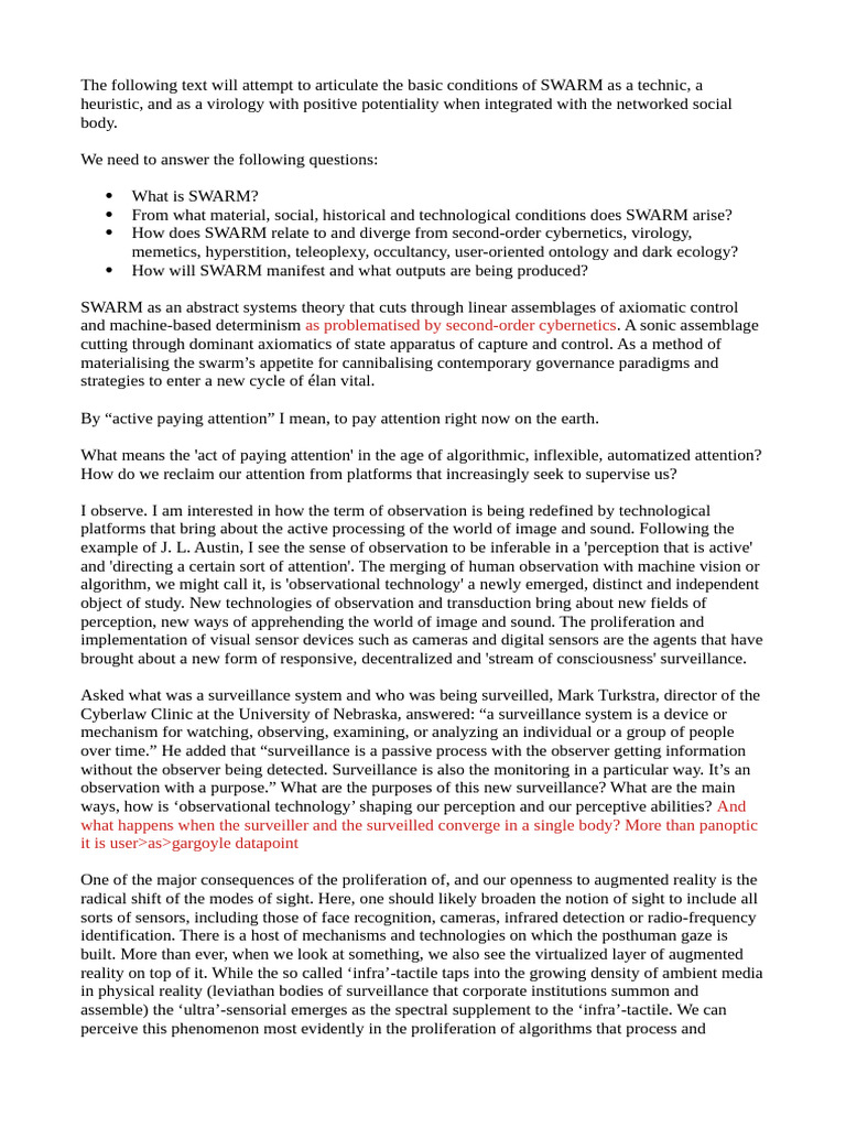Swarm Primer | PDF | Surveillance | Visual Perception