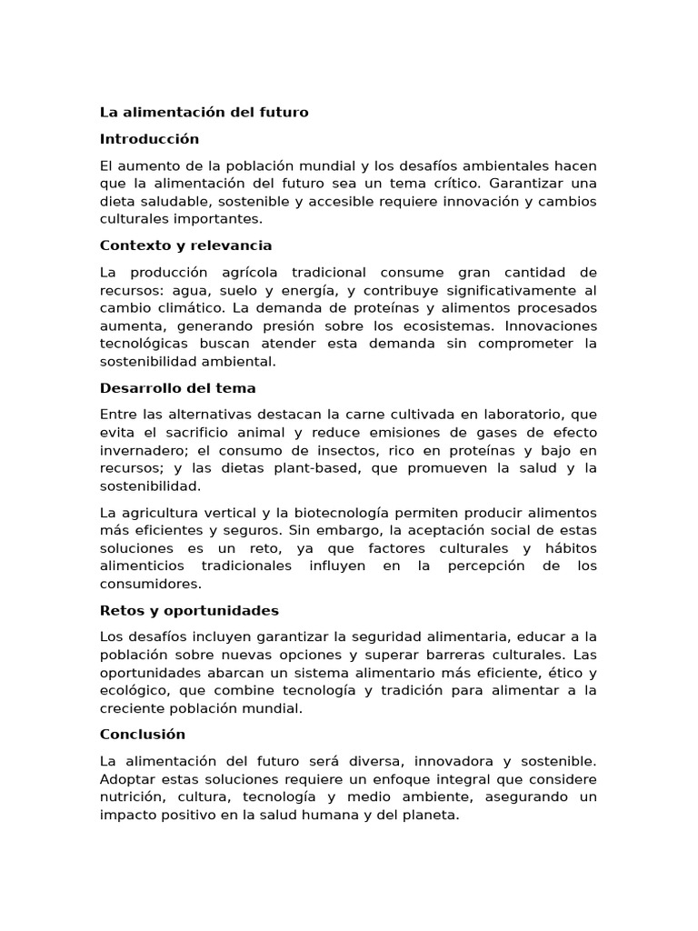La Alimentación Del Futuro | PDF