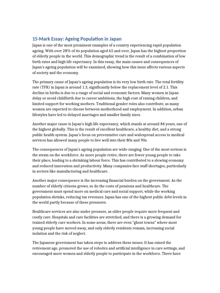 Japan's Ageing Population Challenges | PDF | Population Ageing | Total ...