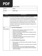 Inventory Officer Job Description | PDF | Inventory | Procurement