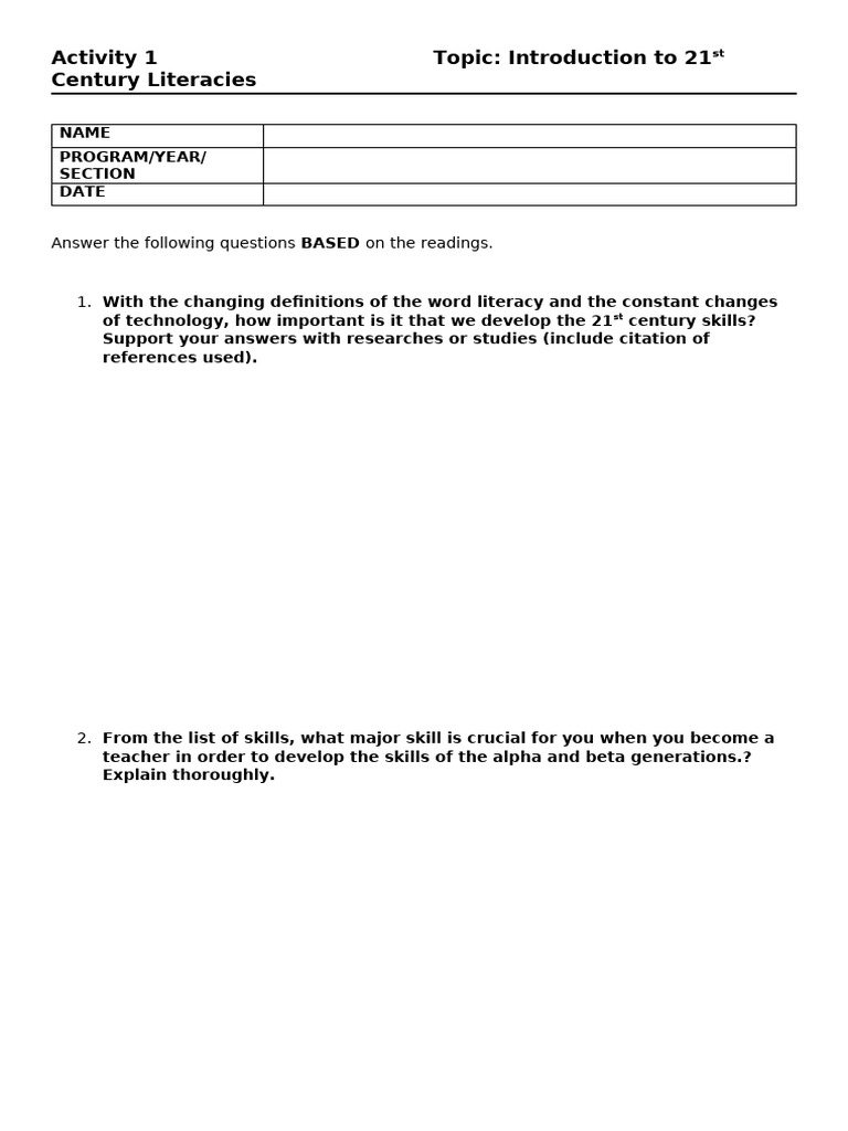Module 1 Activity 1 | PDF