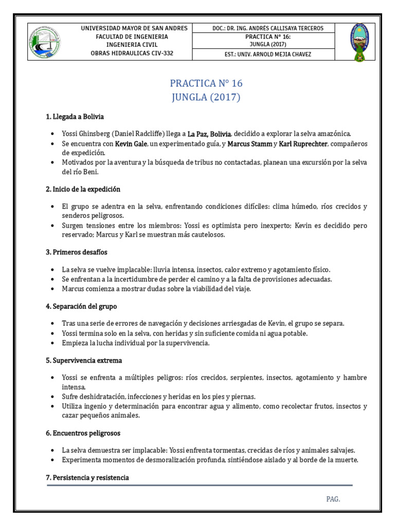 Historia de Marcus Stamm en la selva | PDF