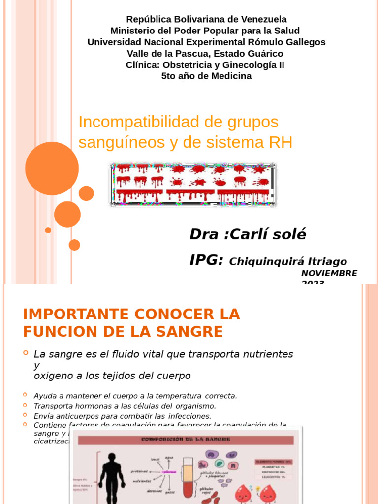 Incompatibilidad Sanguínea y Rh en Embarazo | PDF | Sangre | Tipo de sangre