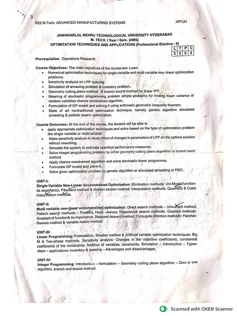 Optimization Techniques | PDF